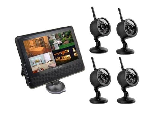 4 CH Quad picture Wireless CCTV DVR System , Video DVR Security Systems